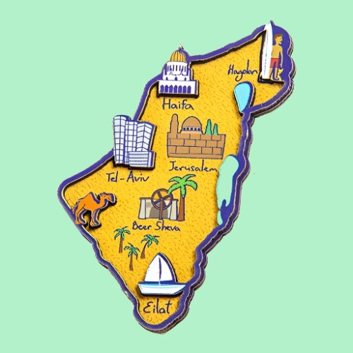 Israel Fridge magnet Gift | Map Israel magnet. Jewish Gift home ...