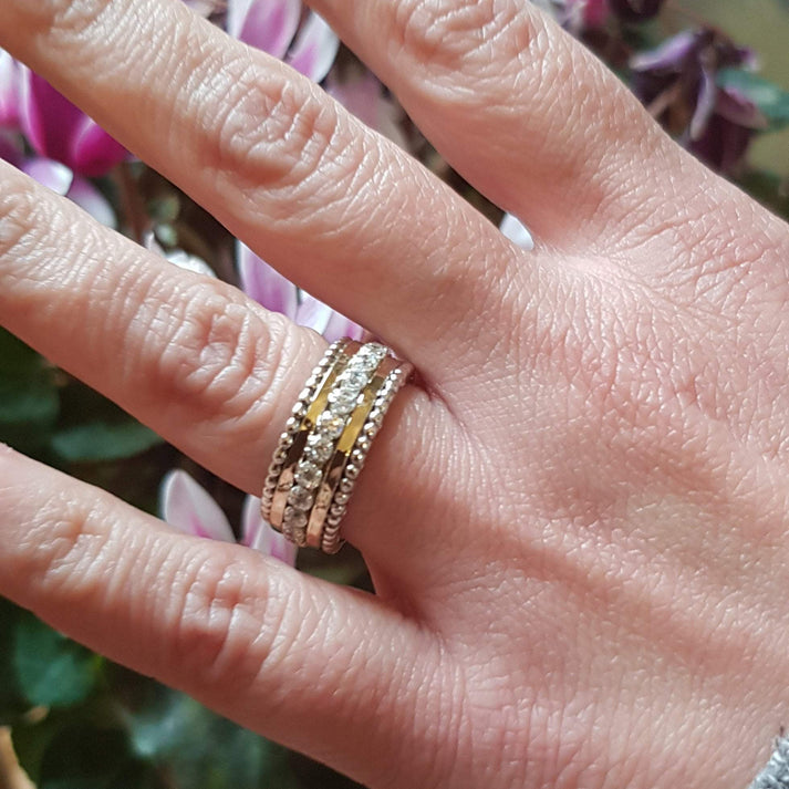 fidget rings women Spinner rings sterling silver & gold – Bluenoemi