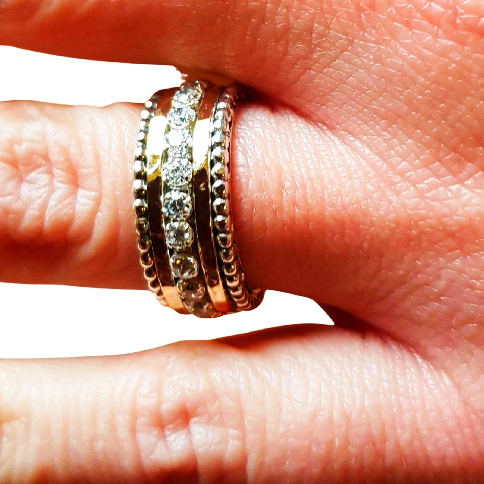 fidget rings women Spinner rings sterling silver & gold – Bluenoemi